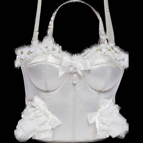 Sugar Thrillz | Bags | Bustier Crossbody Handbag Purse White | Poshmark